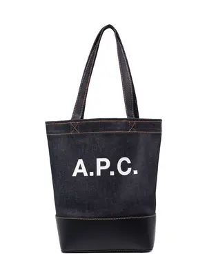 A.p.c. Denim Logo Tote Bag - Blue