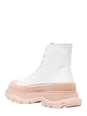 Alexander McQueen Tread Slick Lace-up Ankle Boots - White