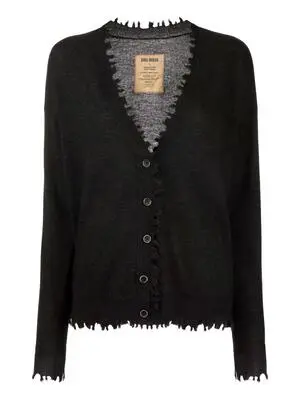 UMA WANG Frayed-Edge Cashmere Cardigan