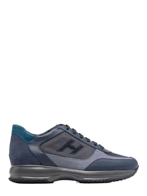 Hogan Panelled Suede-leather Sneakers - Blue