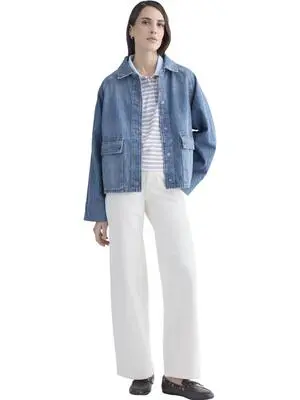 Everlane Cropped Denim Jacket Medium Indigo
