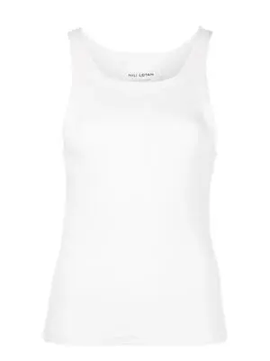 NILI LOTAN Ribbed Cotton Tank - White