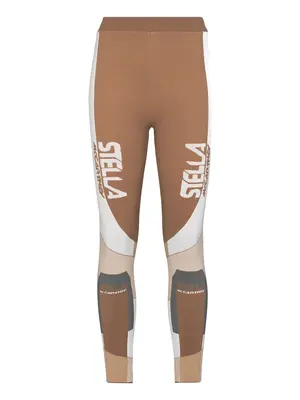 Stella McCartney Intarsia-knit Panelled Leggings - Neutrals