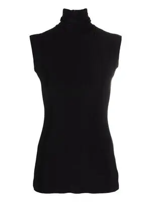 Norma Kamali Roll-neck Sleeveless Top - Black