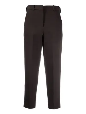 CIRCOLO 1901 Pressed-crease Cropped Trousers - Brown