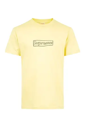 Supreme X Kaws Chalk Logo T-shirt - Yellow