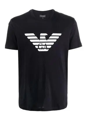 Emporio Armani Eagle-logo T-shirt - Blue