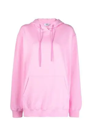 MSGM Oversized Cotton Hoodie - Pink