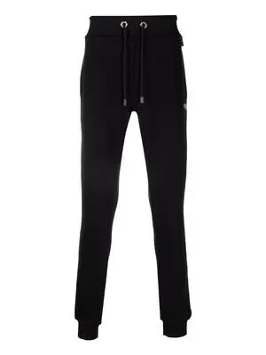 Philipp Plein Logo-patch Cotton Track Pants - Black