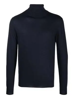 Fedeli Roll-neck Knitted Jumper - Blue