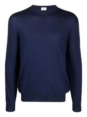 Fedeli Crew-neck Virgin Wool Jumper - Blue