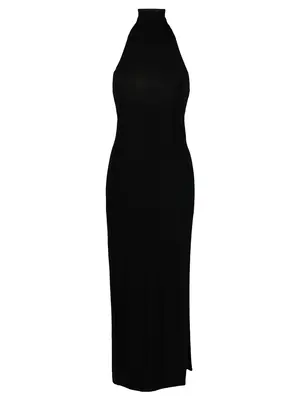 Norma Kamali Side-slit Halter Dress - Black