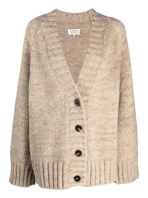 MAISON MARGIELA Maison Margiela Oversized Alpaca Wool-Blend Cardigan Neutrals