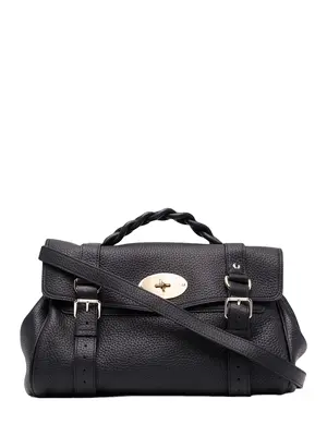 Mulberry Braided Handle Buckle Tote Bag - Black