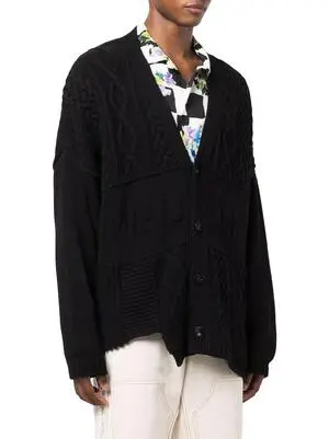 AMBUSH Patchwork Knitted Cardigan - Black