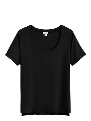 Cuyana Pima Scoop Neck T-Shirt Black