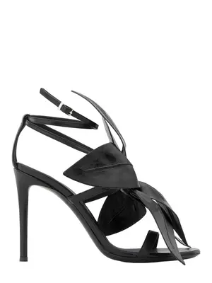 GIUSEPPE ZANOTTI 105mm Lilium Floral-embellished Sandals - Black