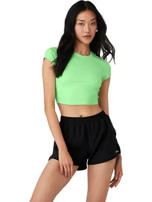 Alo Yoga ALO Soft Crop Finesse Short Sleeve Top Ultramint