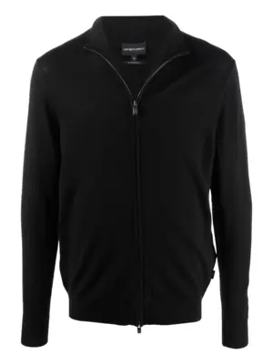 EMPORIO ARMANI Zip-Up Virgin Wool Cardigan