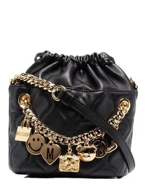 Moschino Charm-detail Bucket Bag - Black