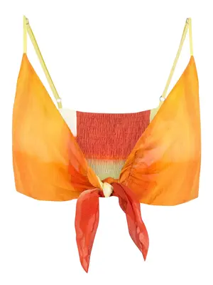 AMIR SLAMA Tie-fastening Cropped Top - Orange