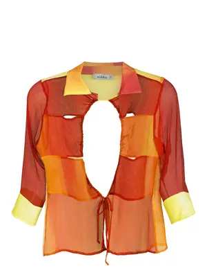 AMIR SLAMA Printed Silk Shirt - Orange