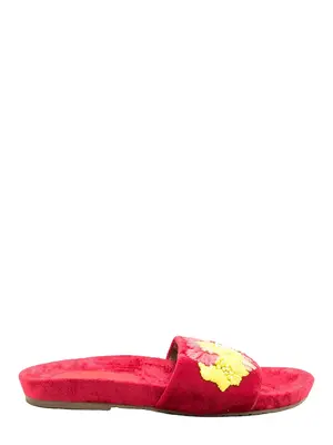 AMIR SLAMA Embroidered Slides - Red