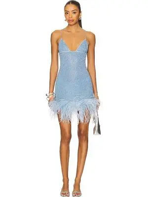 Oseree Lumiere Plumage Short Dress - Crystal