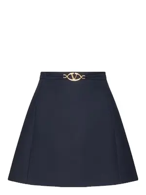 Valentino Garavani Valentino Crepe Couture Skirt Navy