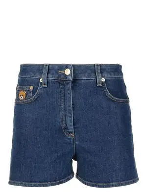 MOSCHINO Logo-Patch Denim Shorts
