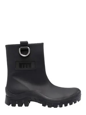 MSGM Round-toe Ankle Leather Boots - Black