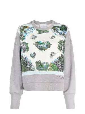 Philosophy Di Lorenzo Serafini Illustration-print Cotton Sweatshirt - Grey