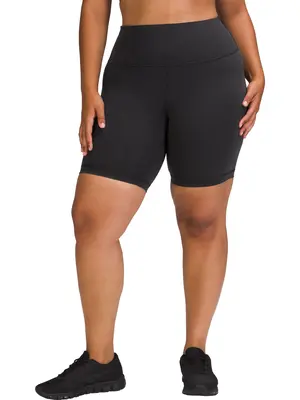 Lululemon Wunder Train High-Rise Short 8" Heathered Black