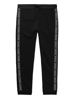 Moncler Logo-appliquéd Cotton-jersey Sweatpants - Black
