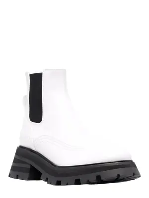 Alexander McQueen Wander Ridged-sole Leather Boots - White