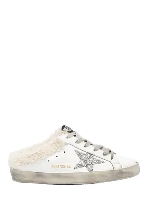 GOLDEN GOOSE Super-star Sabot Shearling-lined Sneakers - White
