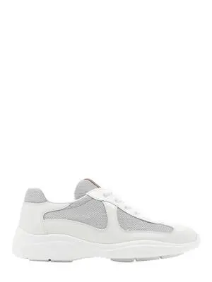 Prada America's Cup Leather And Mesh Sneakers White
