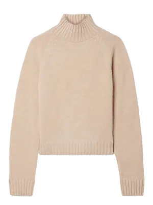 THE ELDER STATESMAN The Elder Statesman Cashmere Turtleneck Sweater Beige