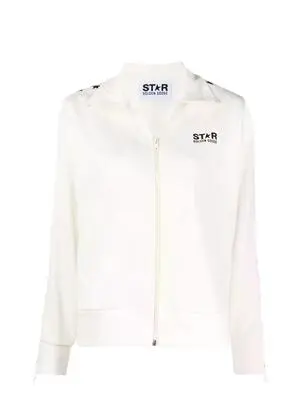 GOLDEN GOOSE Star Print Zipped Sweatshirt - Neutrals