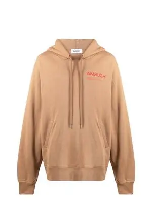 AMBUSH Logo-Print Hoodie Neutrals