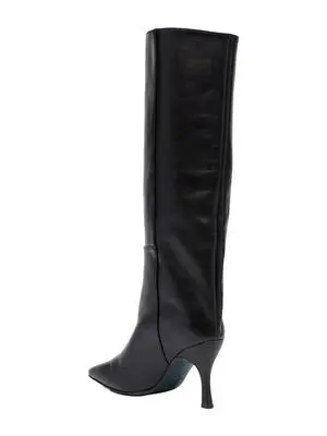Patrizia Pepe Leather Square-toe Boots - Black