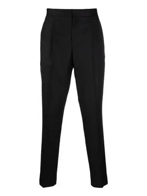 Officine Générale High-waisted Tapered Trousers - Black