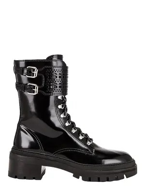 Alaïa Buckle Military Boots - Noir