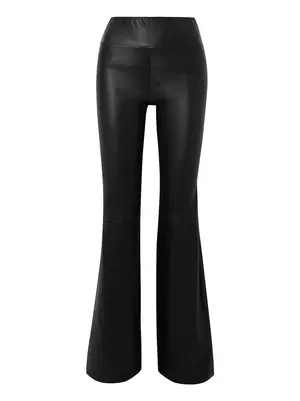 Sprwmn Leather Flared Pants Black