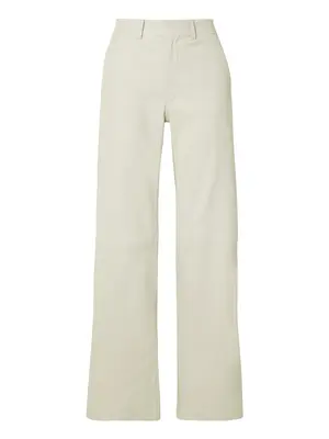 Sprwmn Leather Flared Pants White