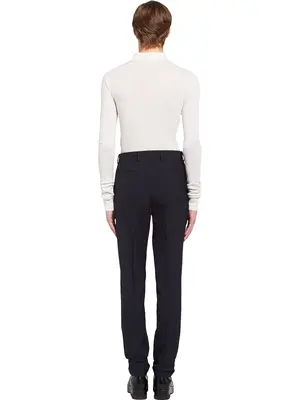 Prada Pressed-crease Tailored Trousers - Blue