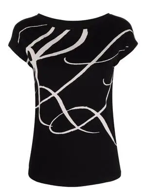 Ralph Lauren Oversized Logo Print Top - Black