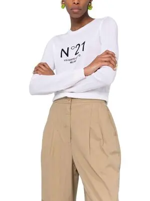 N°21 Virgin Wool Logo Jumper - Neutrals