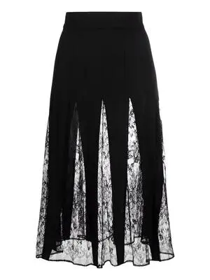 Dolce & Gabbana Lace Panel Midi Skirt - Black