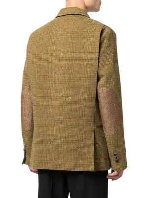 UMA WANG Checked Wool Blazer - Yellow